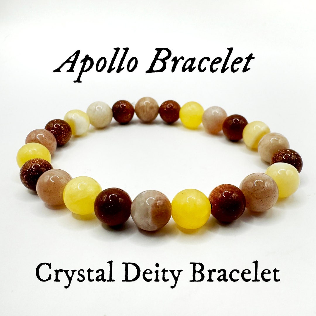 Apollo Crystal Intention Bracelet, Deity Bracelet, 8mm Natural Crystal ...