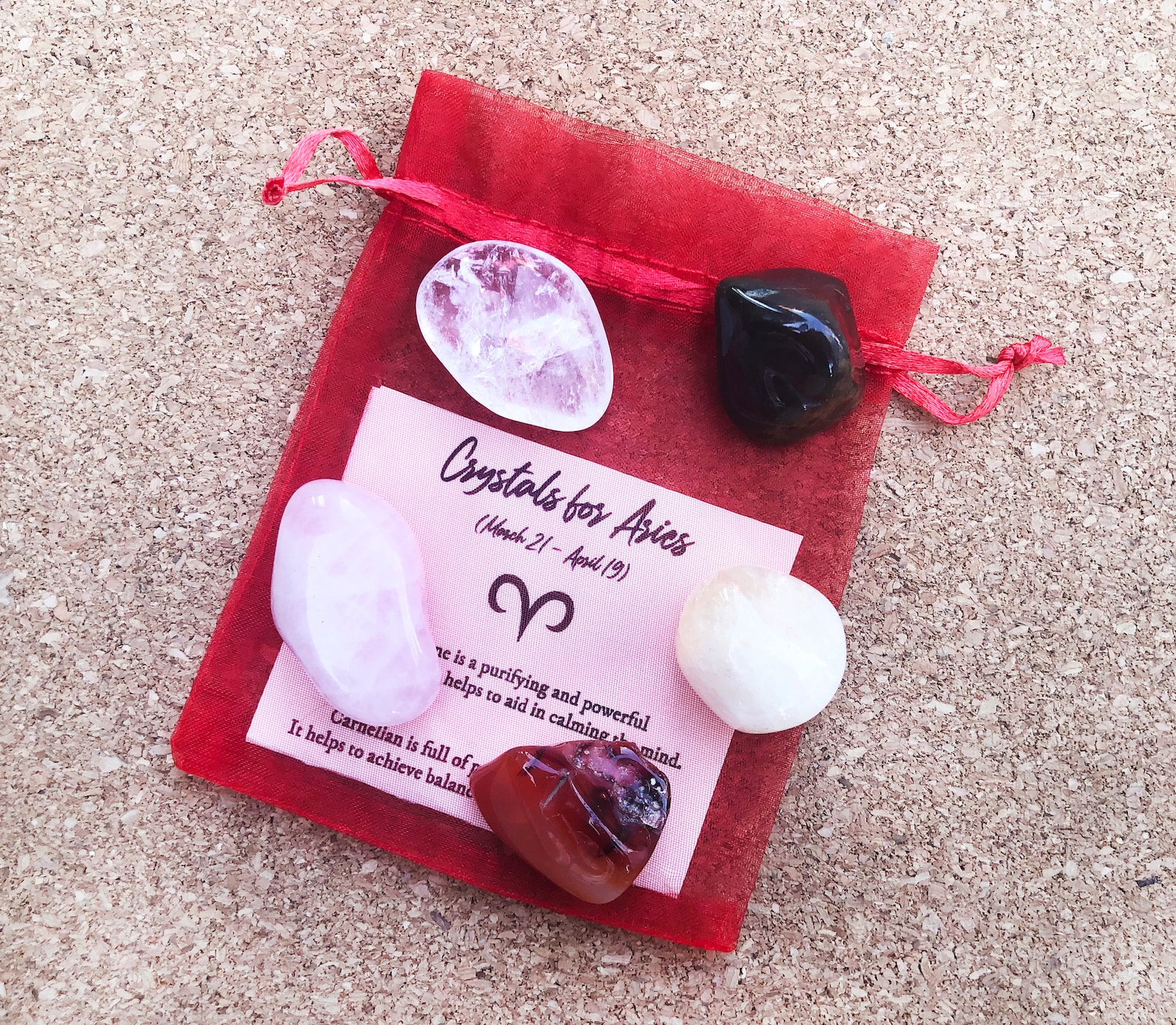 Aries Zodiac Crystal Set Aries Astrological Stone Kit Aries | Etsy