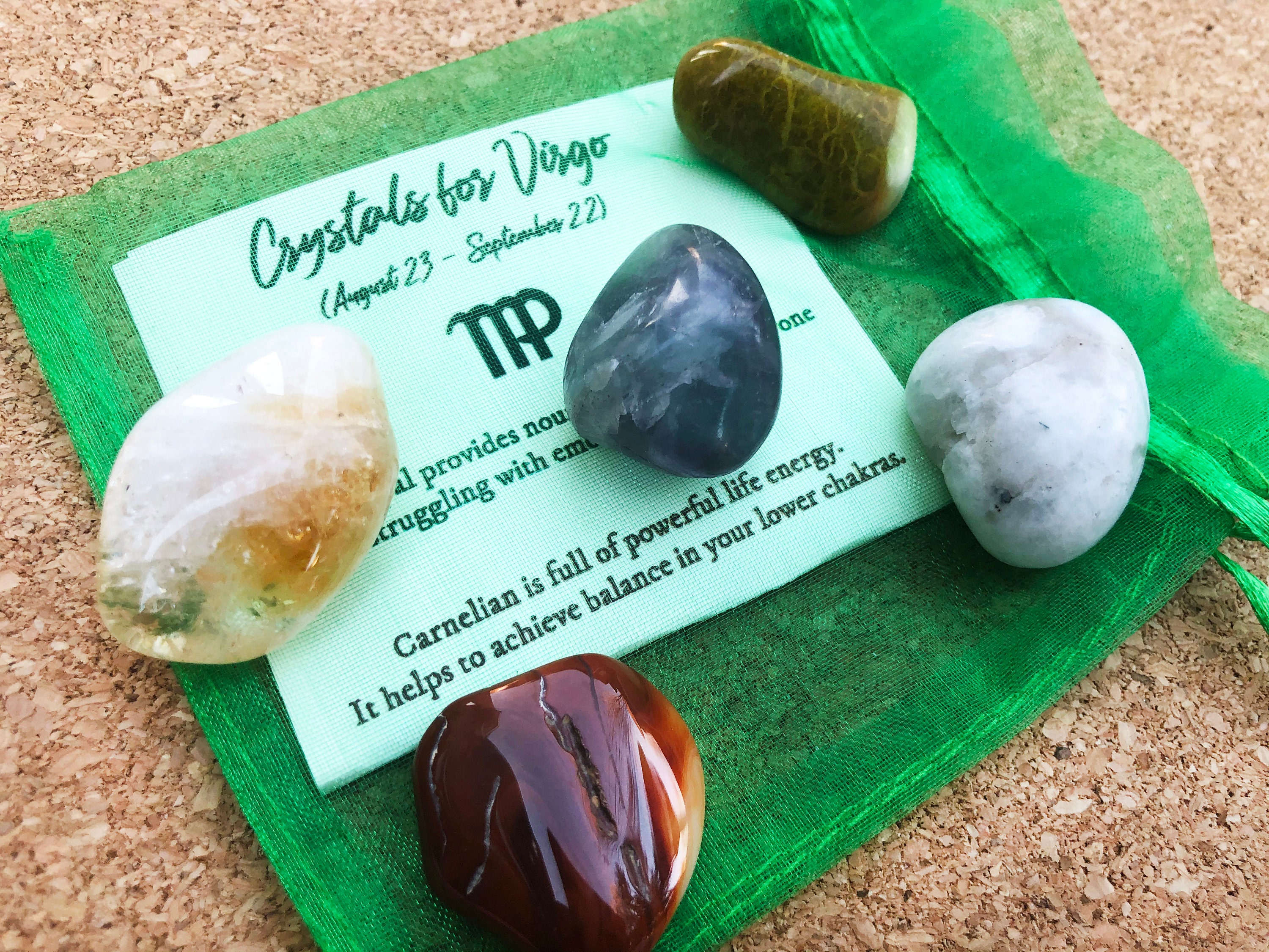 Virgo Zodiac Crystal Set Virgo Astrological Stone Kit Virgo - Etsy
