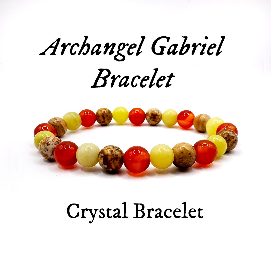 Archangel Gabriel Crystal Intention Bracelet, St Gabriel Bracelet, 8mm ...
