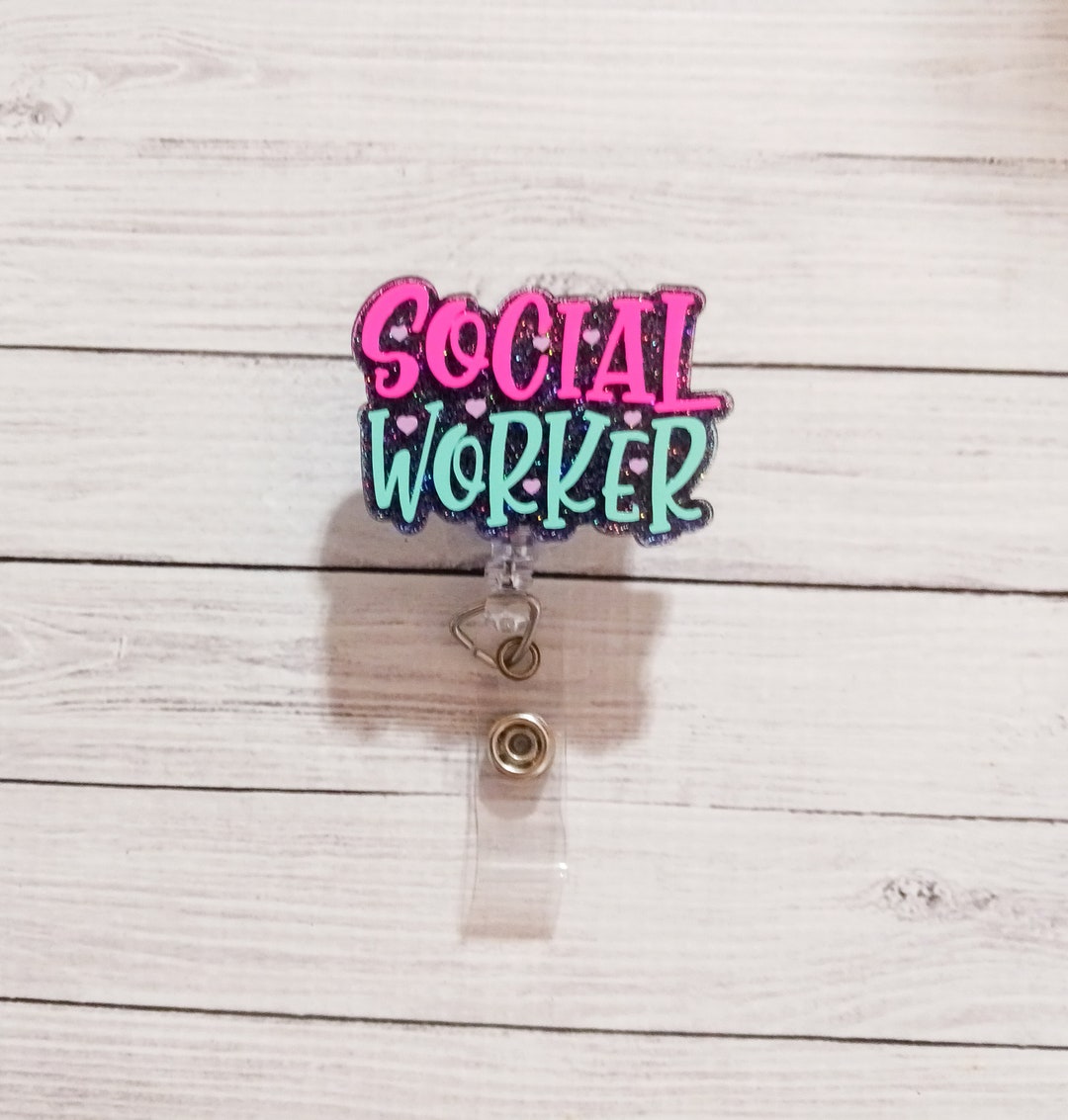 Social Worker Badge Reel, Medical Social Worker, Gift for Social Worker ...