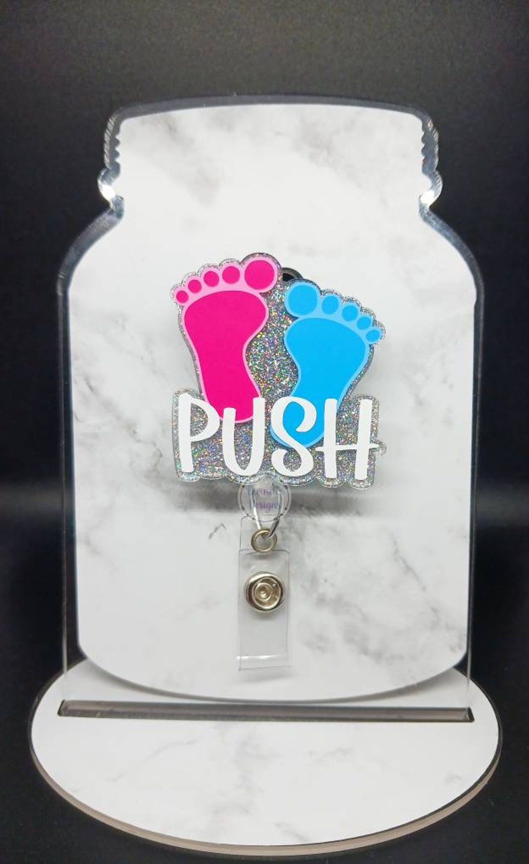Ob Badge Reel, Labor and Delivery, Push Badge Reel, ID Holder, ID Tag ...