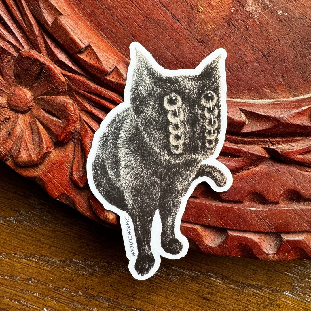 Nodding Cat - Waterproof Vinyl Sticker - Etsy