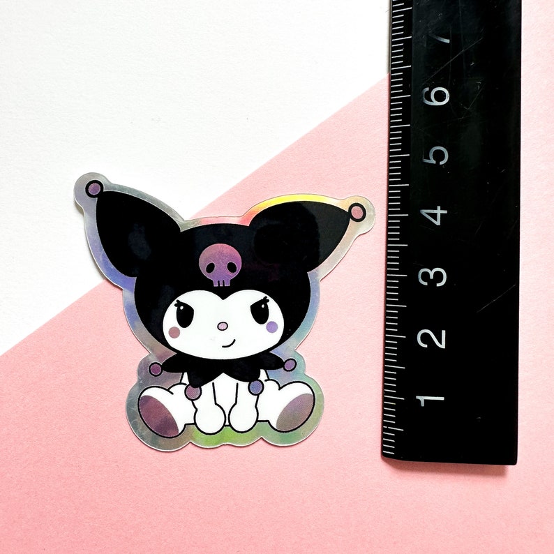 Cute Kuromi Holographic Vinyl Sticker Sanrio Inspired Stickers - Etsy