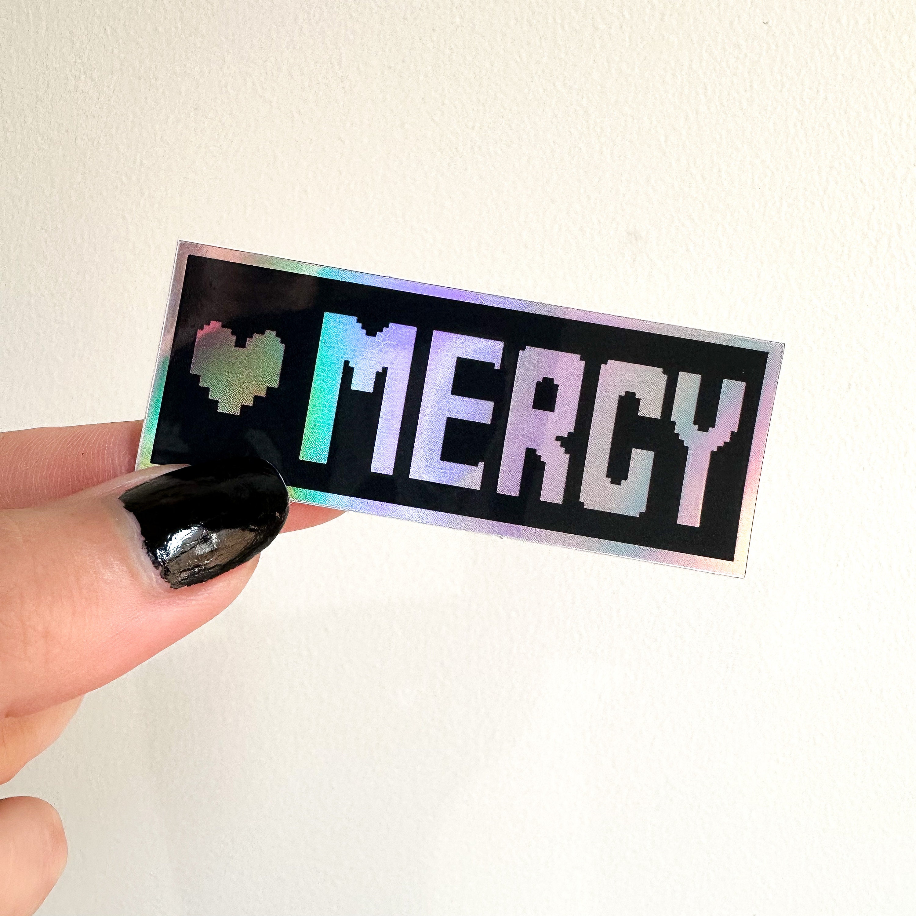 Undertale Holographic mercy Button Vinyl Sticker - Etsy