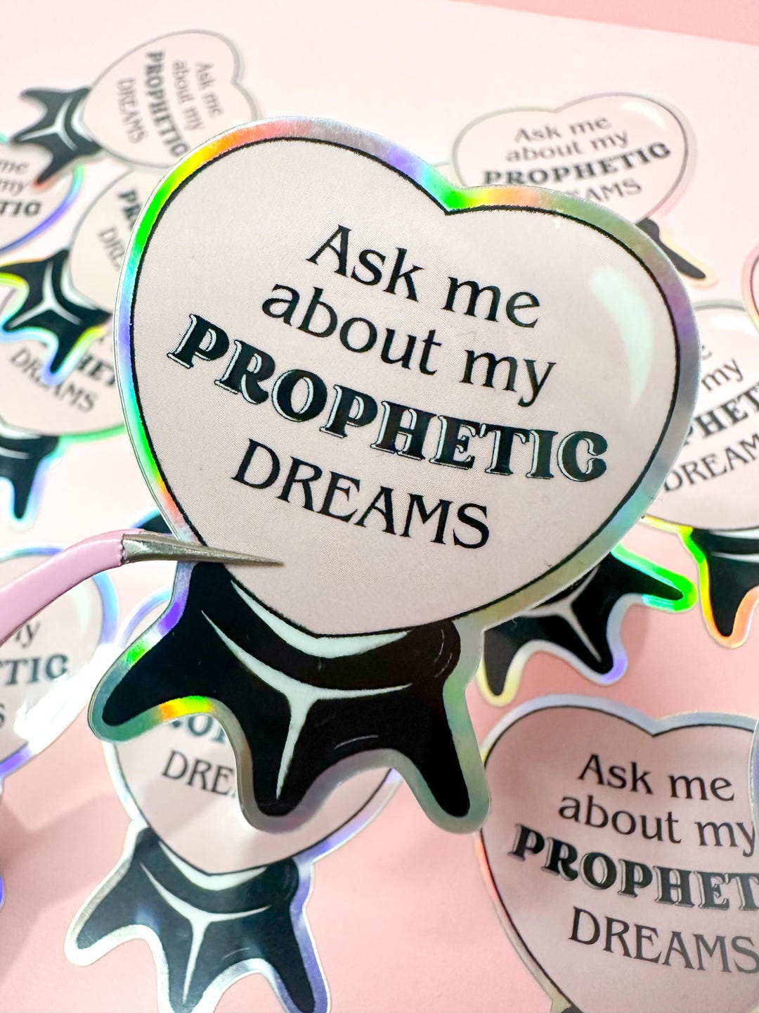 Ask Me About My Prophetic Dreams Crystal Ball Heart Vinyl Sticker - Etsy