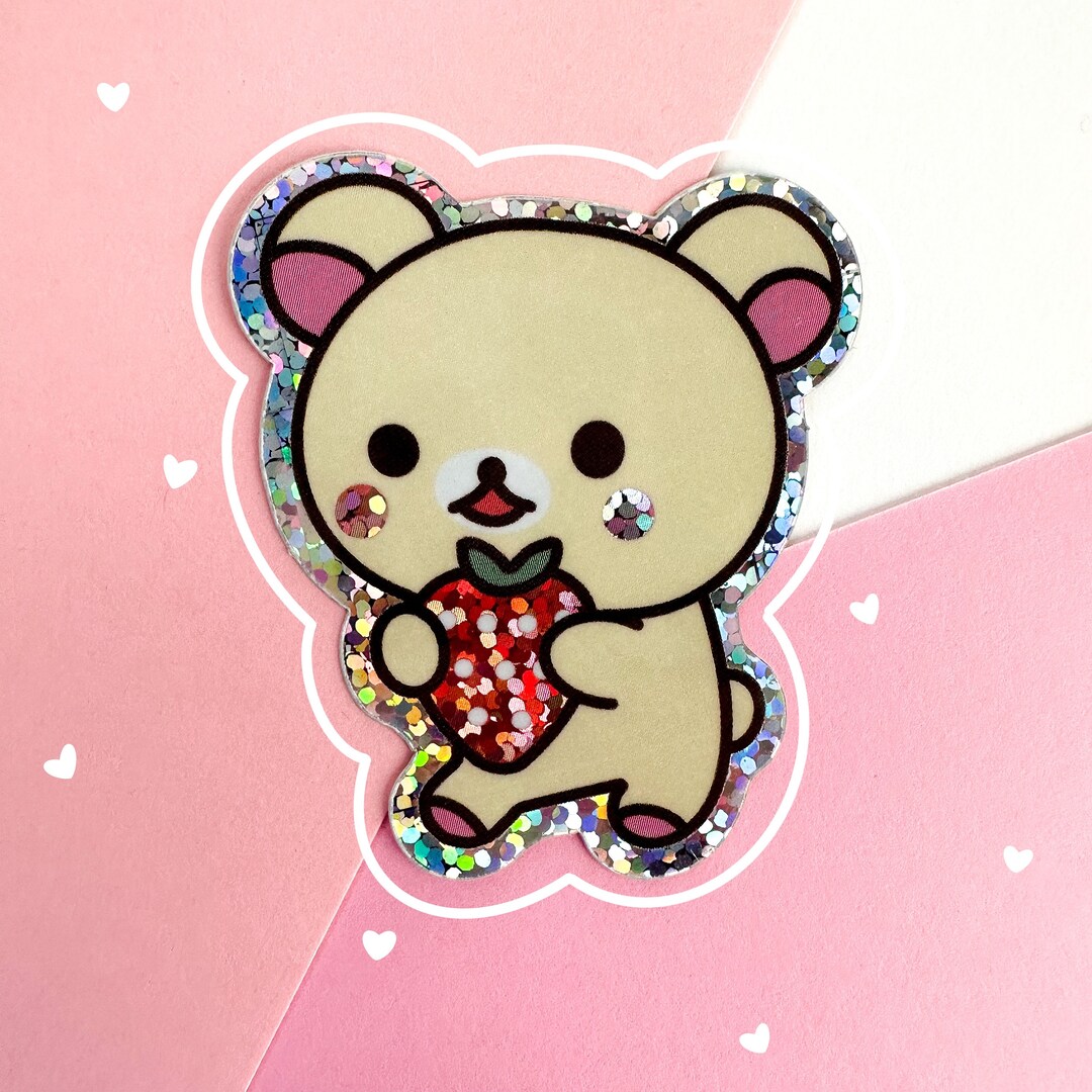 Strawberry Korilakkuma Glitter Vinyl Sticker | Sanrio Inspired Stickers ...