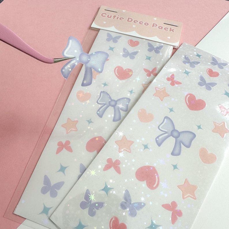 Cutie Holographic Y2K Deco Sticker Pack - Etsy