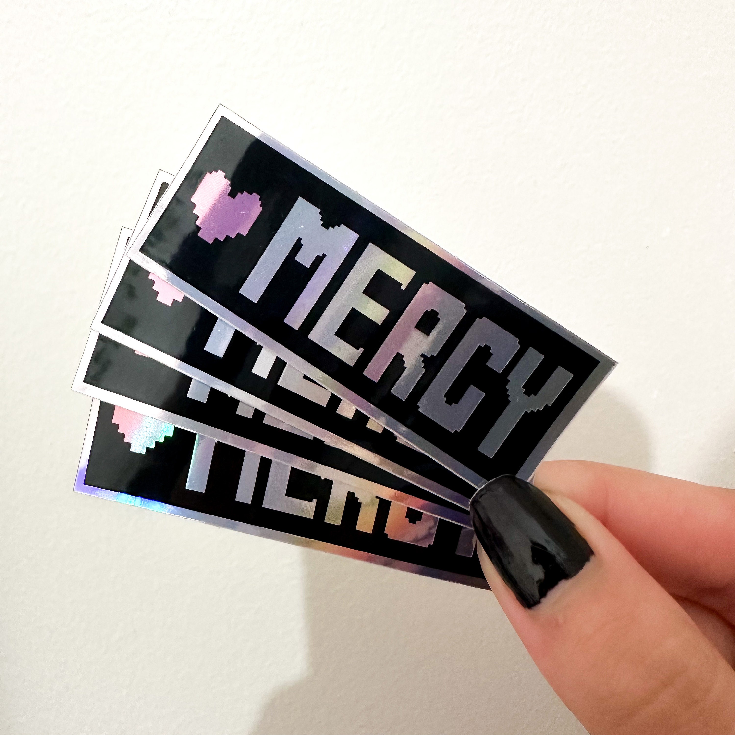 Undertale Holographic mercy Button Vinyl Sticker - Etsy