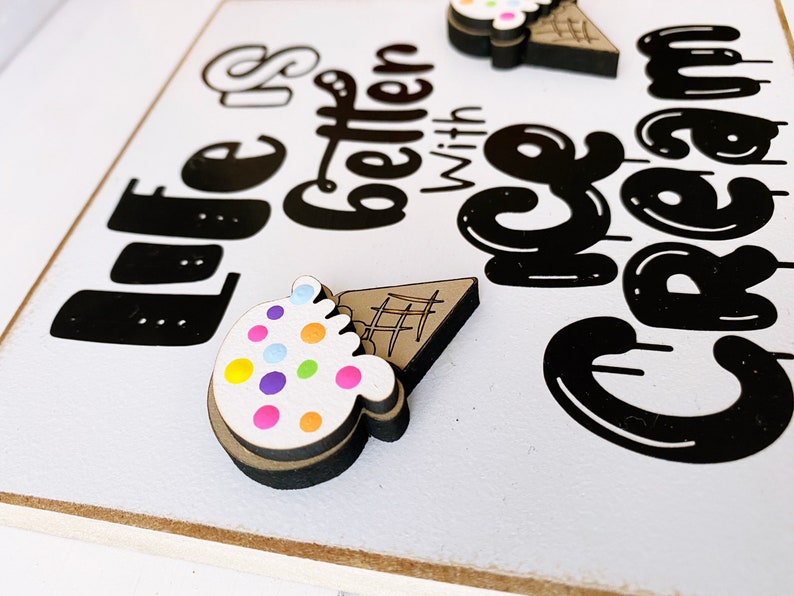 Ice Cream Sign Life is Better With Ice Cream Sign 3D Ice - Etsy