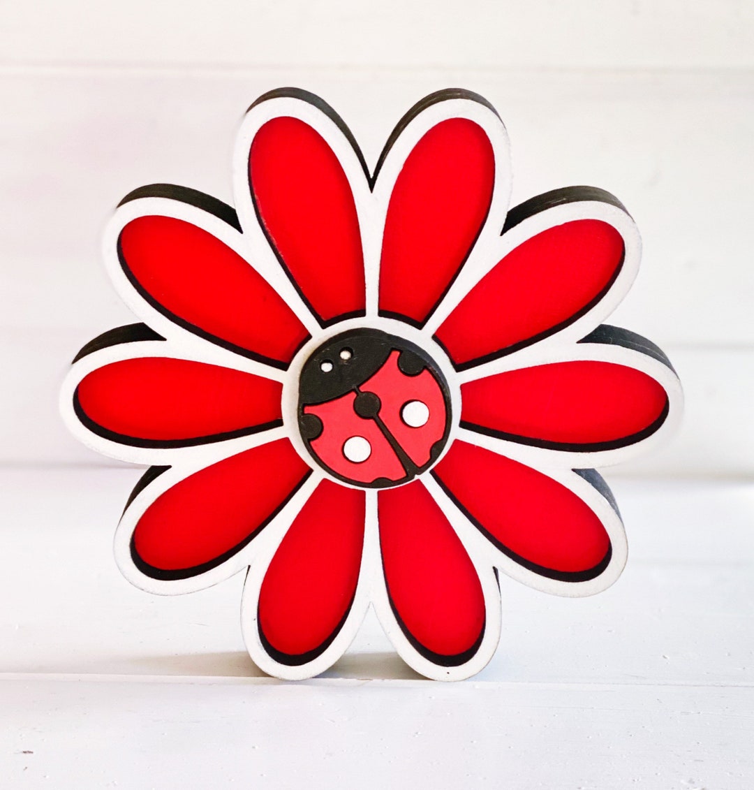 Mini Flower Ladybug Sign, Mini Signs, Ladybug Sign, Ladybug 3d Sign ...