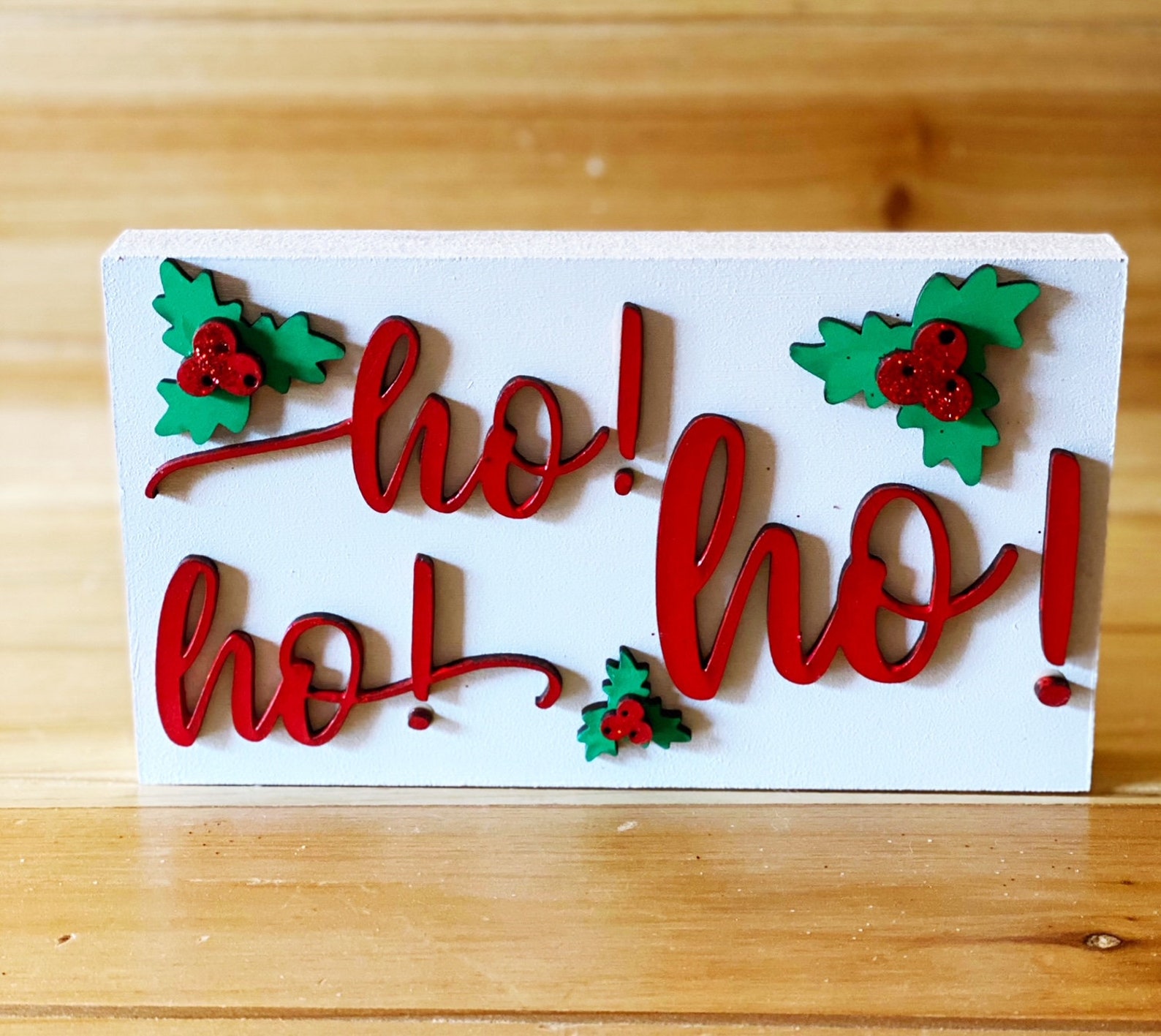 HO HO HO Sign Xmas Tiered Tray Signs Mini Ho Ho Ho 3D Sign - Etsy