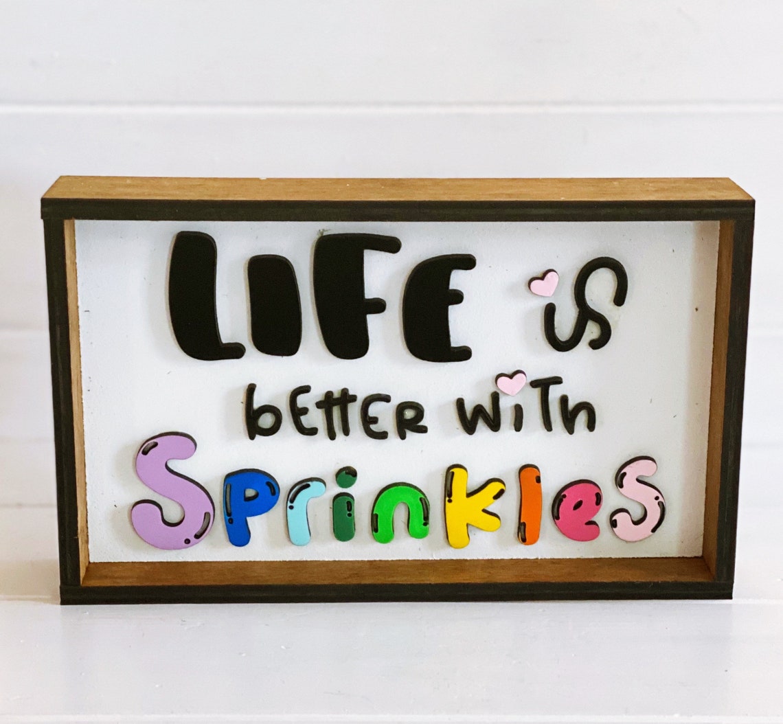 Life is Better With Sprinkles Sign Tiered Tray Signs Mini - Etsy