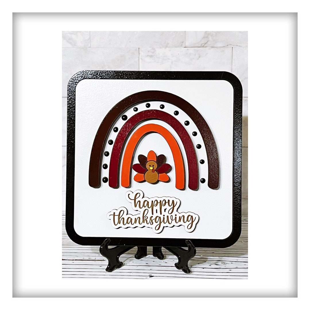 Thanksgiving Day Sign, Thanksgiving Rainbow Sign, Happy Thanksgiving ...