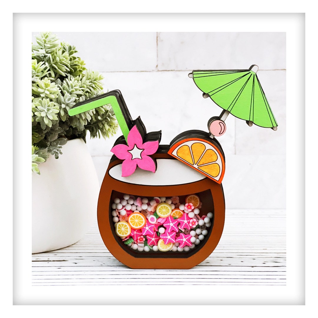 Mini Tropical Drink Shaker Sign, Shaker Signs, Summer Shaker Sign ...