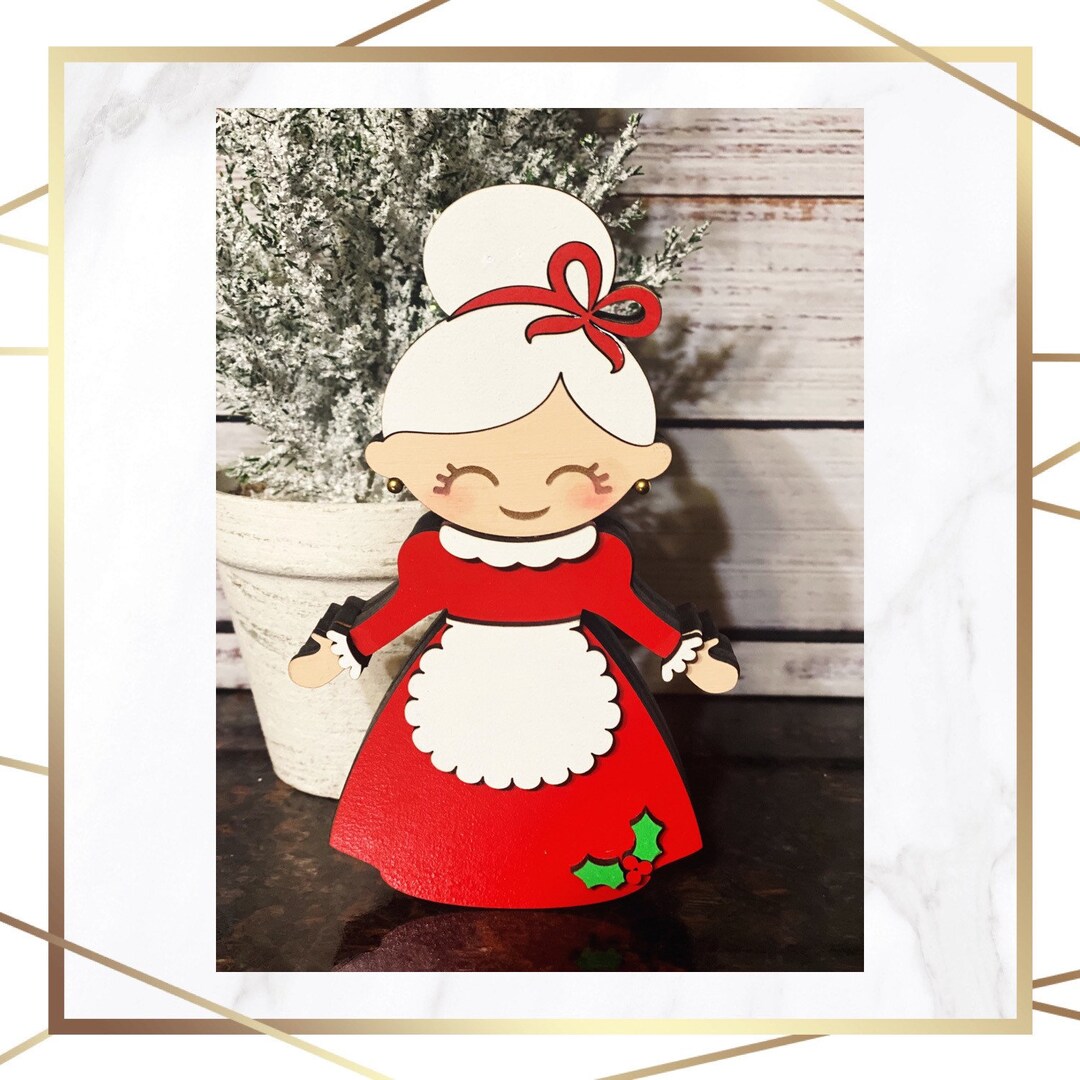 Mrs. Claus Sign, Mrs. Claus Decoration, Chunky Mrs. Claus Sign ...