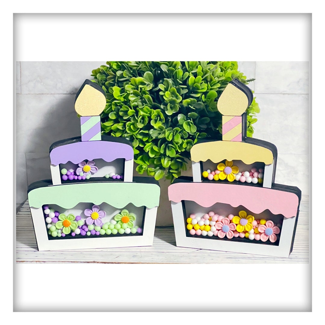 Mini Birthday Cake Shaker Sign, Birthday Cake Sign, Birthday Decor ...