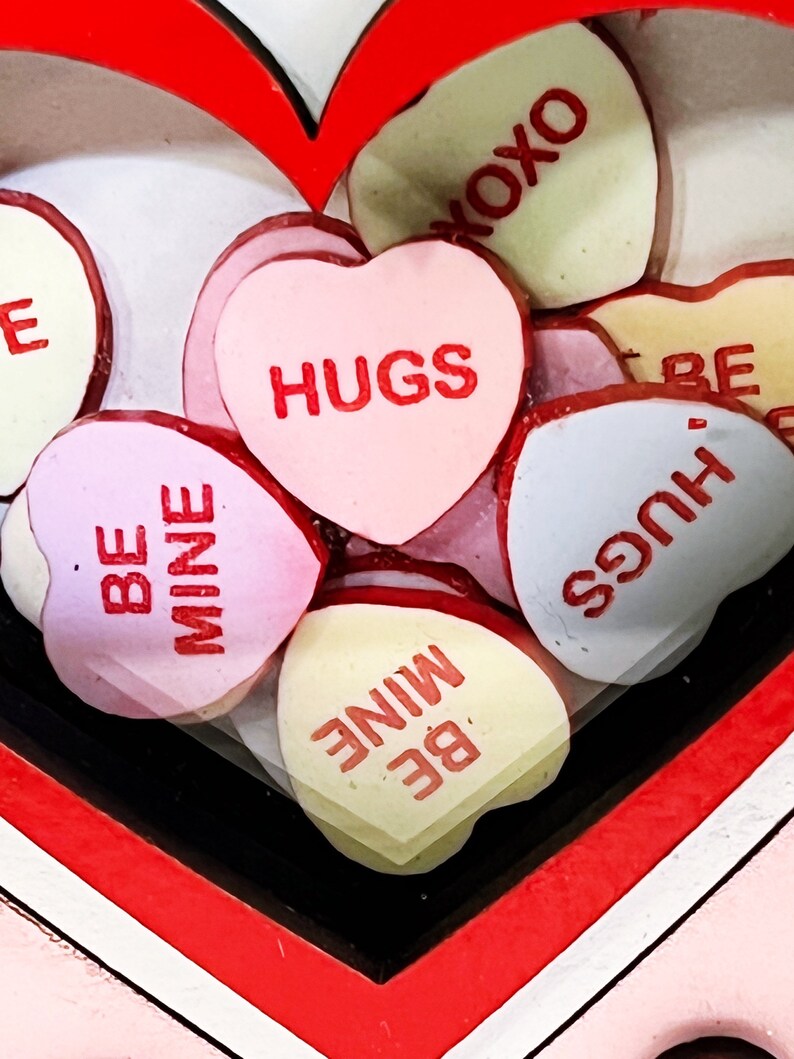 Sweetheart Conversation Heart Shaker Box Conversation Heart - Etsy