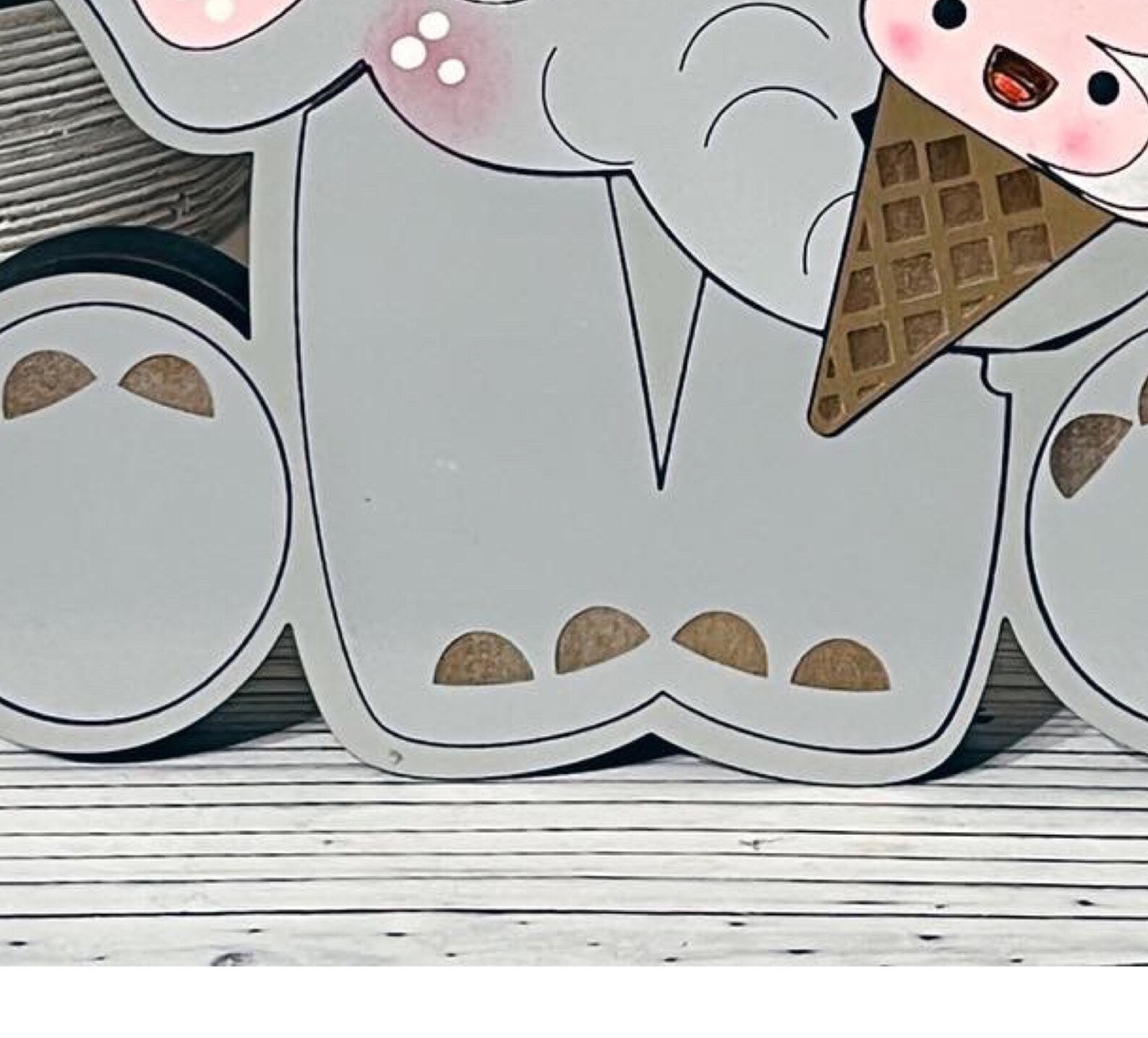 Elephant With Ice Cream Cone Sign Baby Elephant With Ice - Etsy