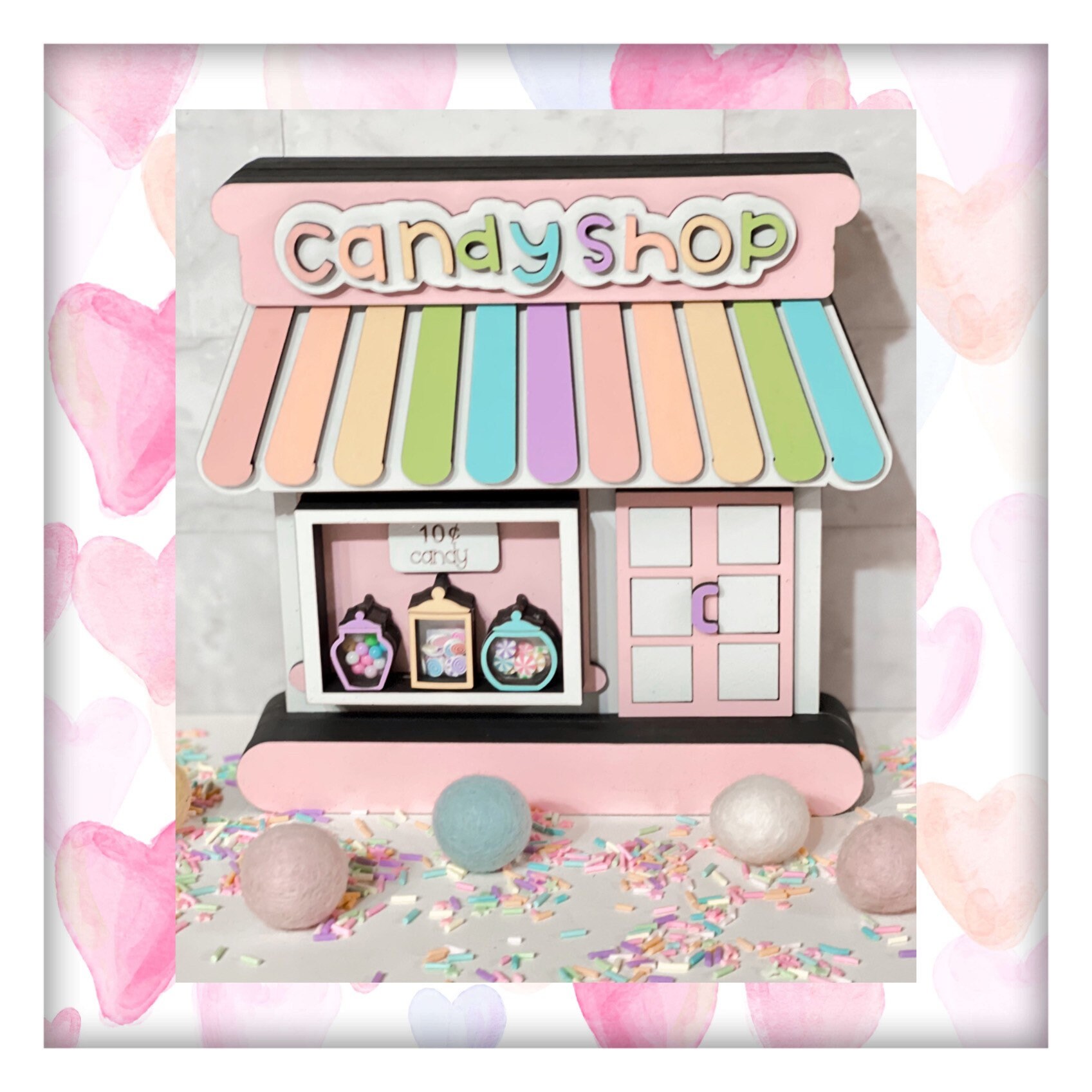 Candy Shop Sign Candy Shop Shaker Valentine Decor Candy - Etsy