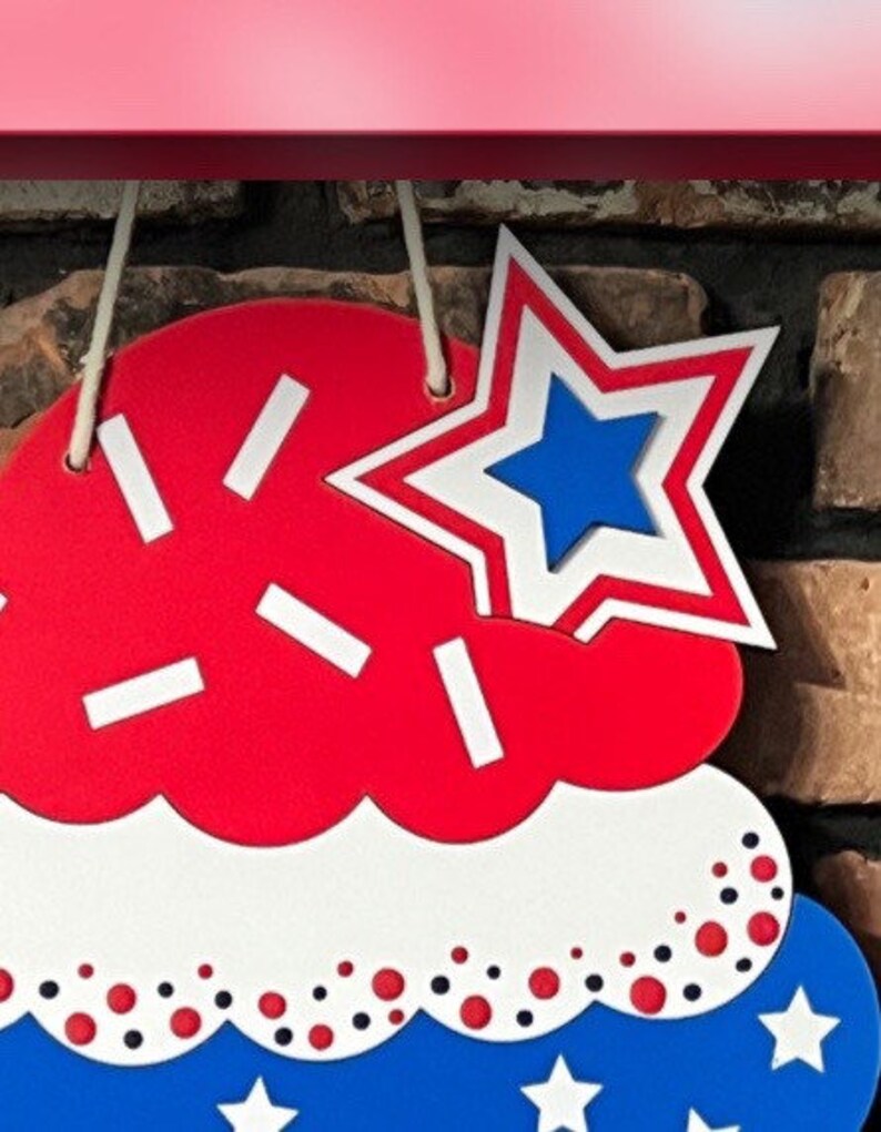 Patriotic Ice Cream Cone Doorhangers 4th of July Ice Cream - Etsy