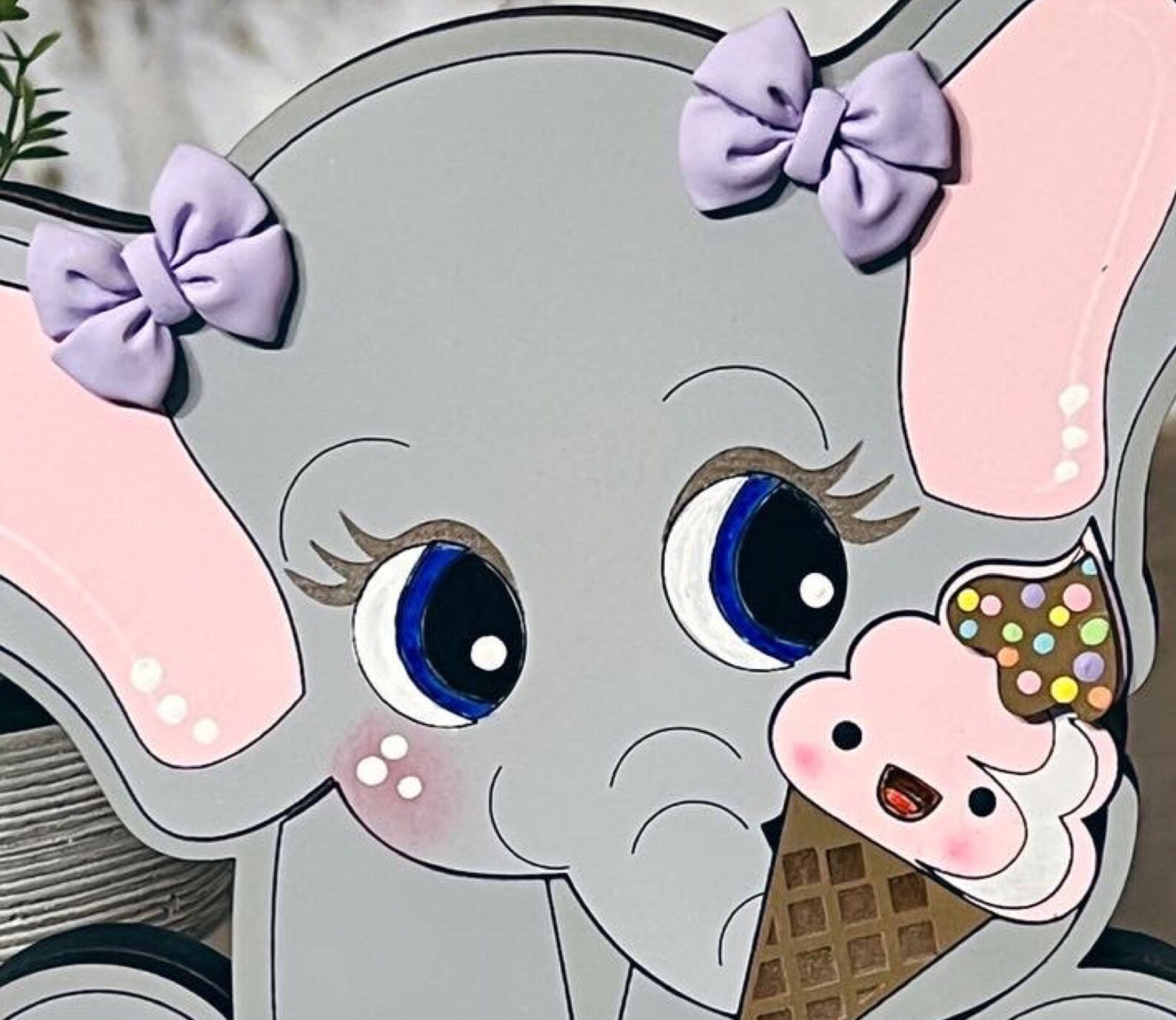 Elephant With Ice Cream Cone Sign Baby Elephant With Ice - Etsy