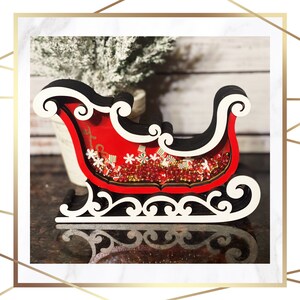 Santa Sleigh Shaker Sign, Christmas Sleigh Shaker, Christmas Shaker ...