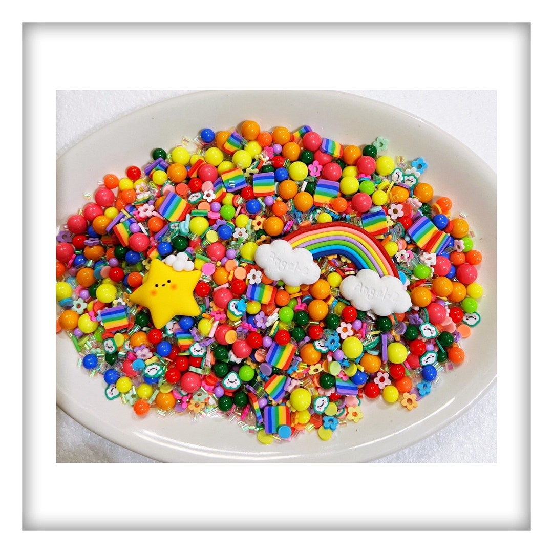 Rainbow Mix Polymer Clay Slices Fake Rainbow Sprinkles - Etsy