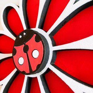 Mini Flower Ladybug Sign, Mini Signs, Ladybug Sign, Ladybug 3d Sign ...