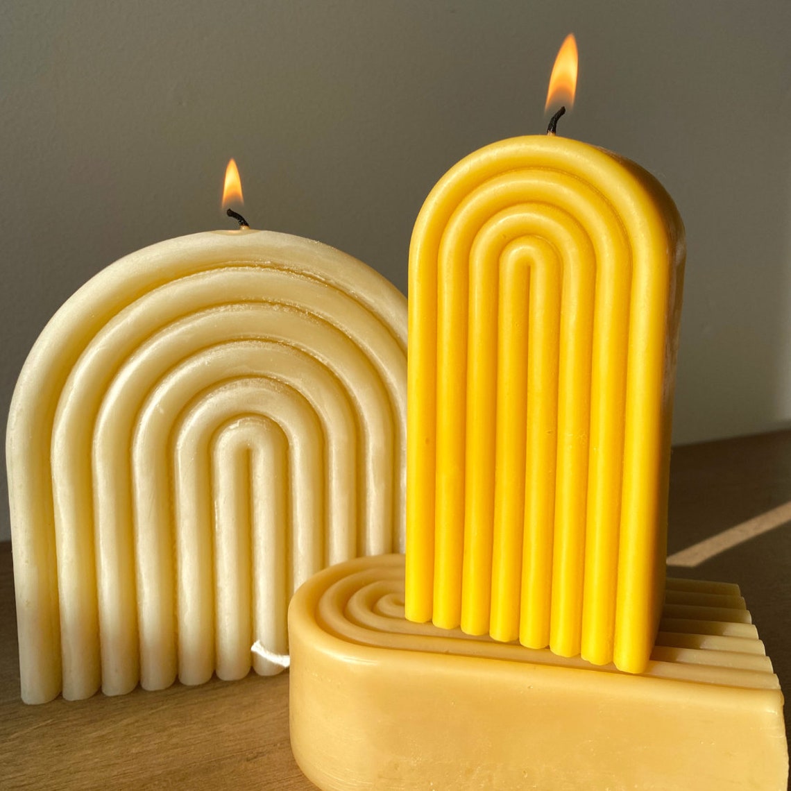 Rainbow Arch Candle, Wide Arch, Beeswax - Etsy