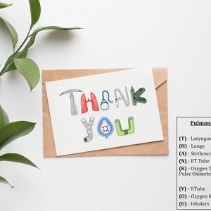 Medical Thank You Cards / Card for Hospital Staff / Thank You Card for ...