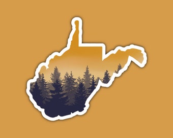 West Virginia Country Roads Decal / WV Mountain Momma State Decal / WVU ...