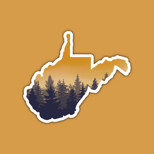 West Virginia Sticker. Blue and Gold Mountains. Mountain - Etsy