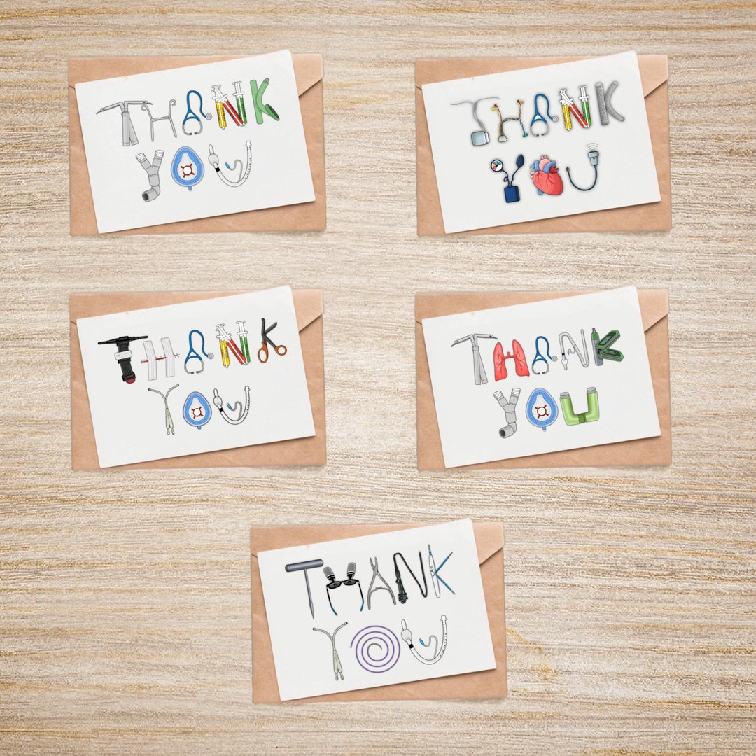 Medical Thank You Cards / Card for Hospital Staff / Thank You Card for ...