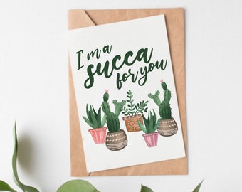 PRINTABLE CARD | I'm a Succa for You - Etsy