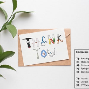 Medical Thank You Cards / Card for Hospital Staff / Thank You Card for ...