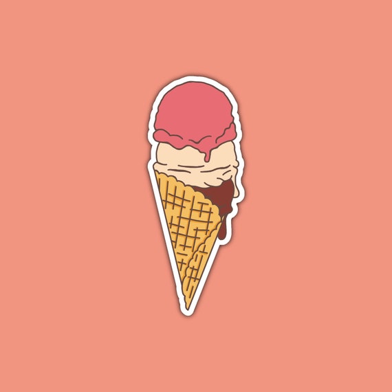 Ice Cream Cone Sticker - Etsy