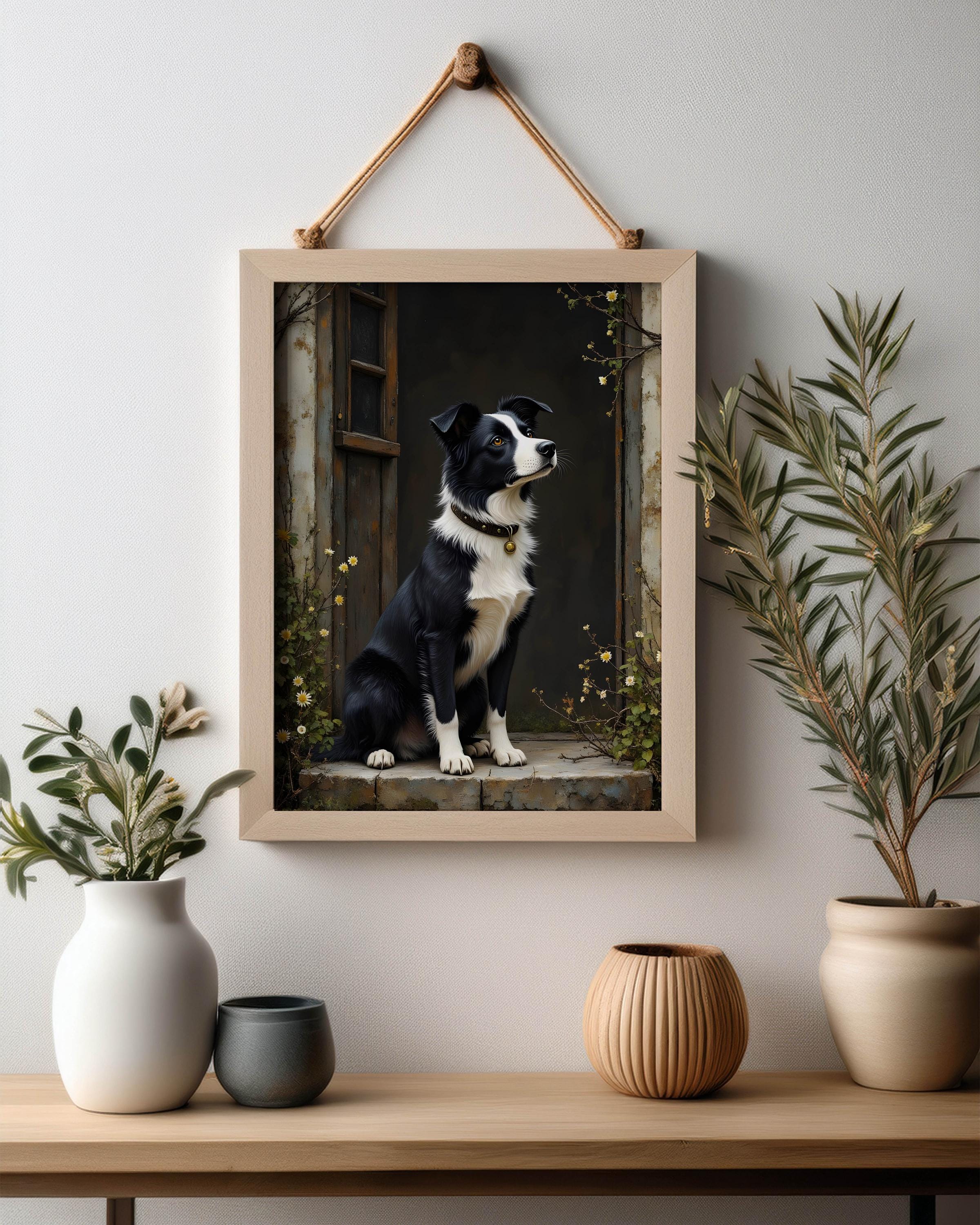 Border Collie Poster Art - Border Collie Portrait Wall Art - Border ...