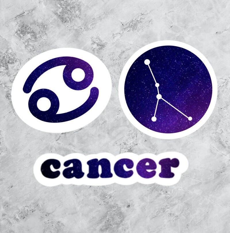 Cancer Stickers Zodiac Sign Stickers Astrological Sign Etsy