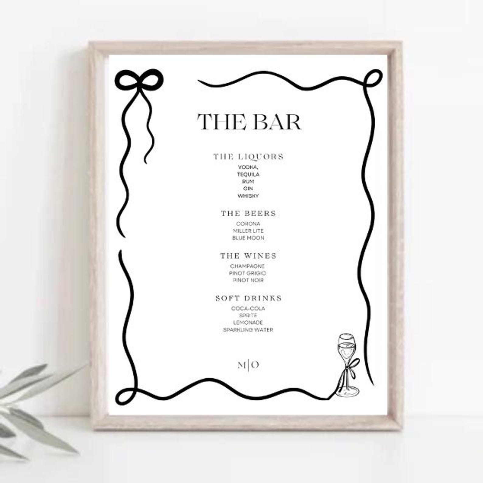 Editable Bow Bar Menu Template: Customizable Drink Menu (canva) - Etsy