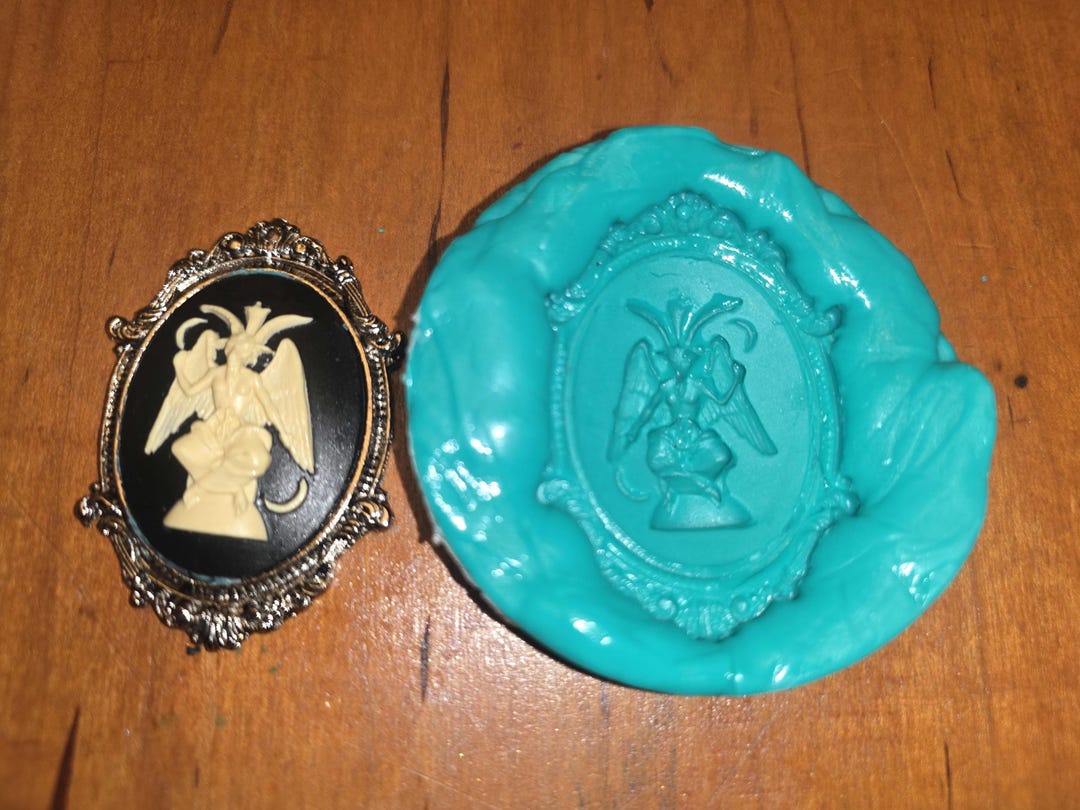 Baphomet Cameo Mold Inside Vintage Frame/ Pendant Jewelry Making for ...