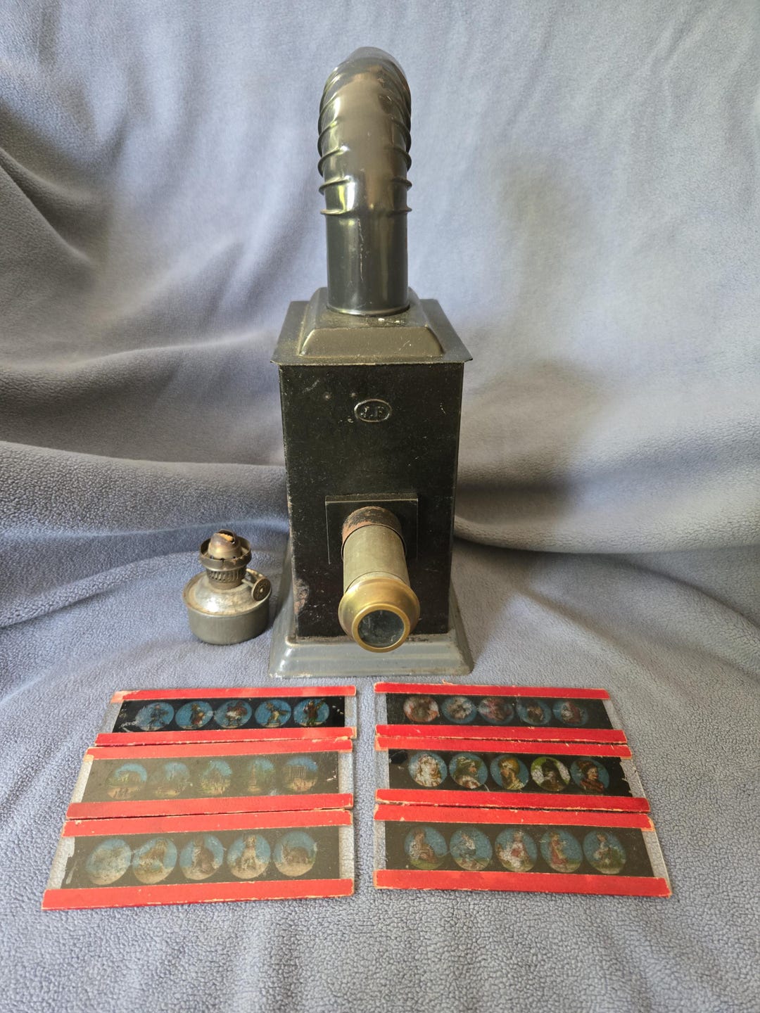 Magic Lantern Slide Viewer Vintage 1800's With 6 Slides Complete Unit ...
