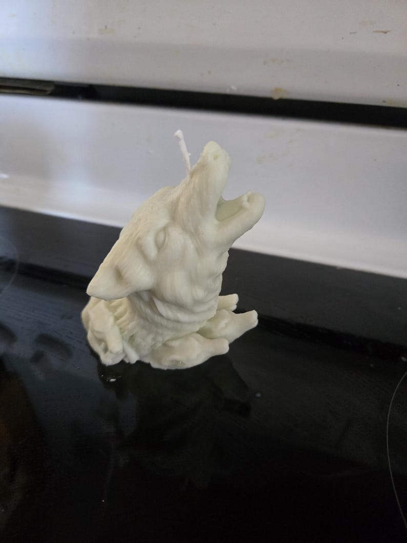 Howling Wolf White Unscented Candle 5x3 Inch approx Soy Wax Cotton Wick ...