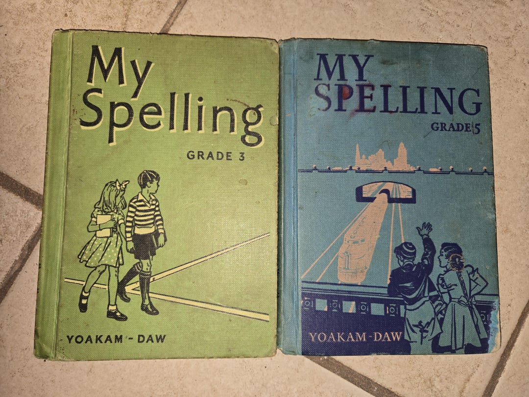 My Spelling Book Grade 3 and Grade 5 Lot Vintage School Books by Yoakam ...