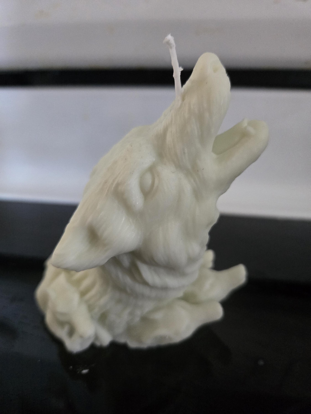 Howling Wolf White Unscented Candle 5x3 Inch approx Soy Wax Cotton Wick ...