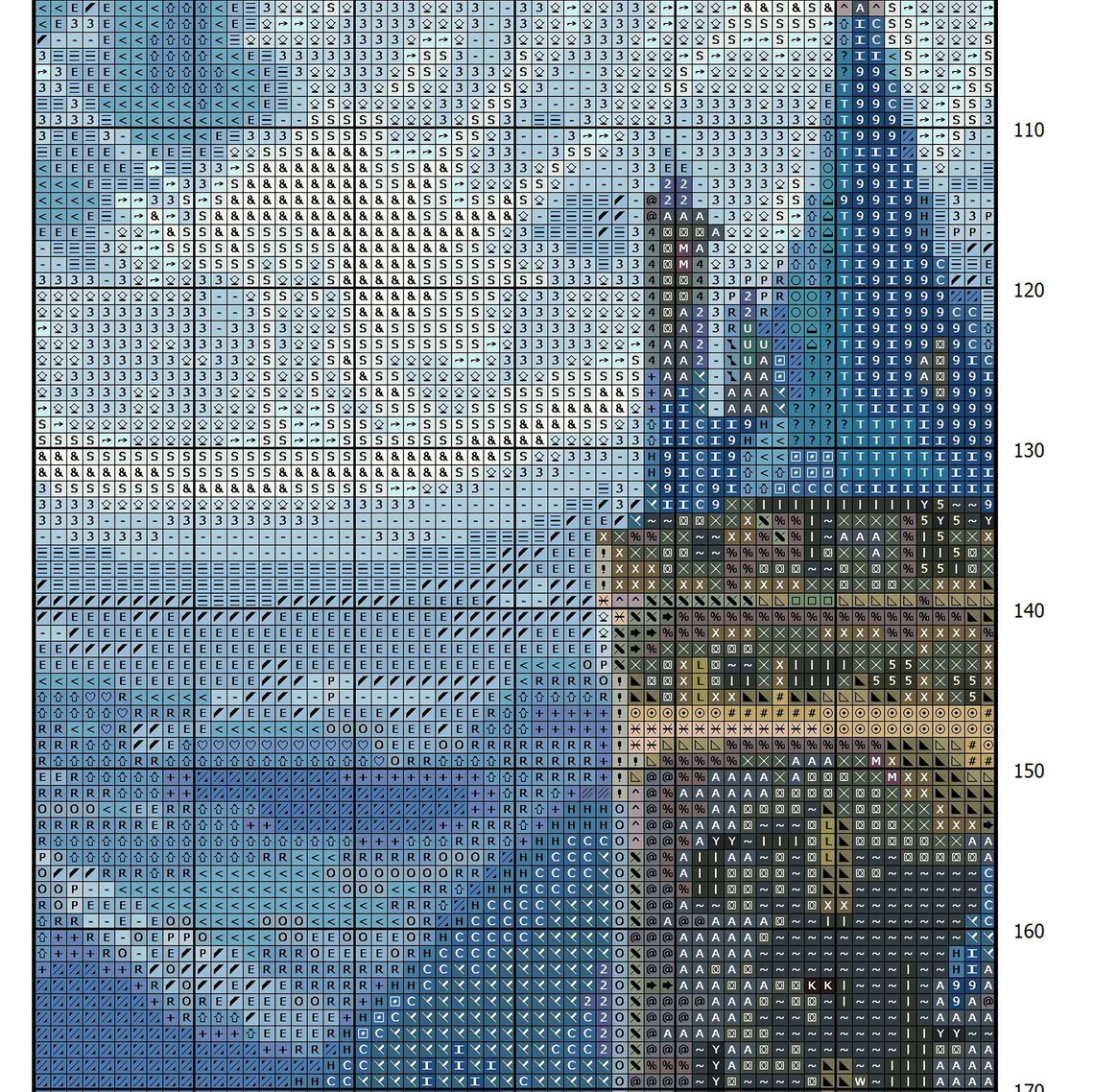 Medieval Castle in the Moonlight Modern Embroidery Cross Stitch Pattern ...