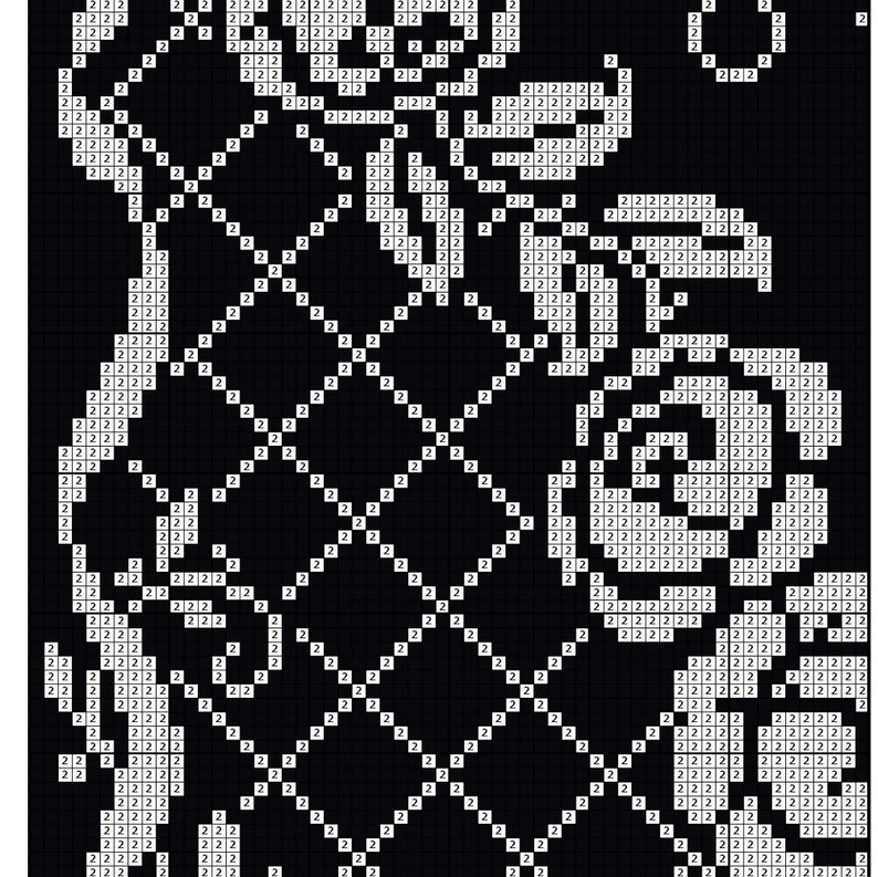 Monochrome Cross Stitch Embroidery Chart Pattern PDF Tapestry Scheme ...