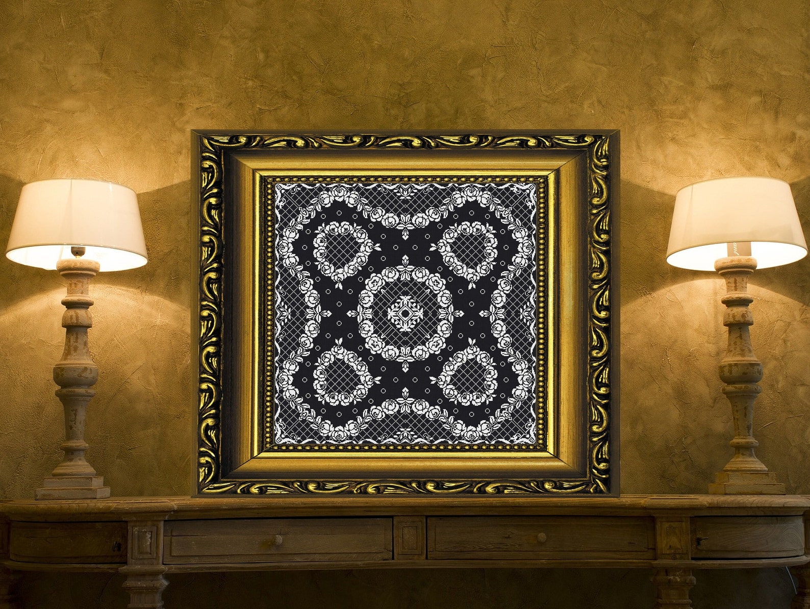 Monochrome Cross Stitch Embroidery Chart Pattern PDF Tapestry Scheme ...