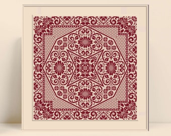 Monochrome Cross Stitch Embroidery Chart Pattern PDF Tapestry Scheme ...
