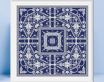 Monochrome Cross Stitch Embroidery Chart Pattern PDF Tapestry Scheme ...